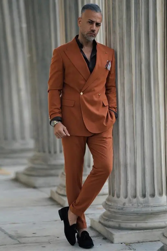 Ahern Brown Stylish Slim Fit Bespoke Men Suits