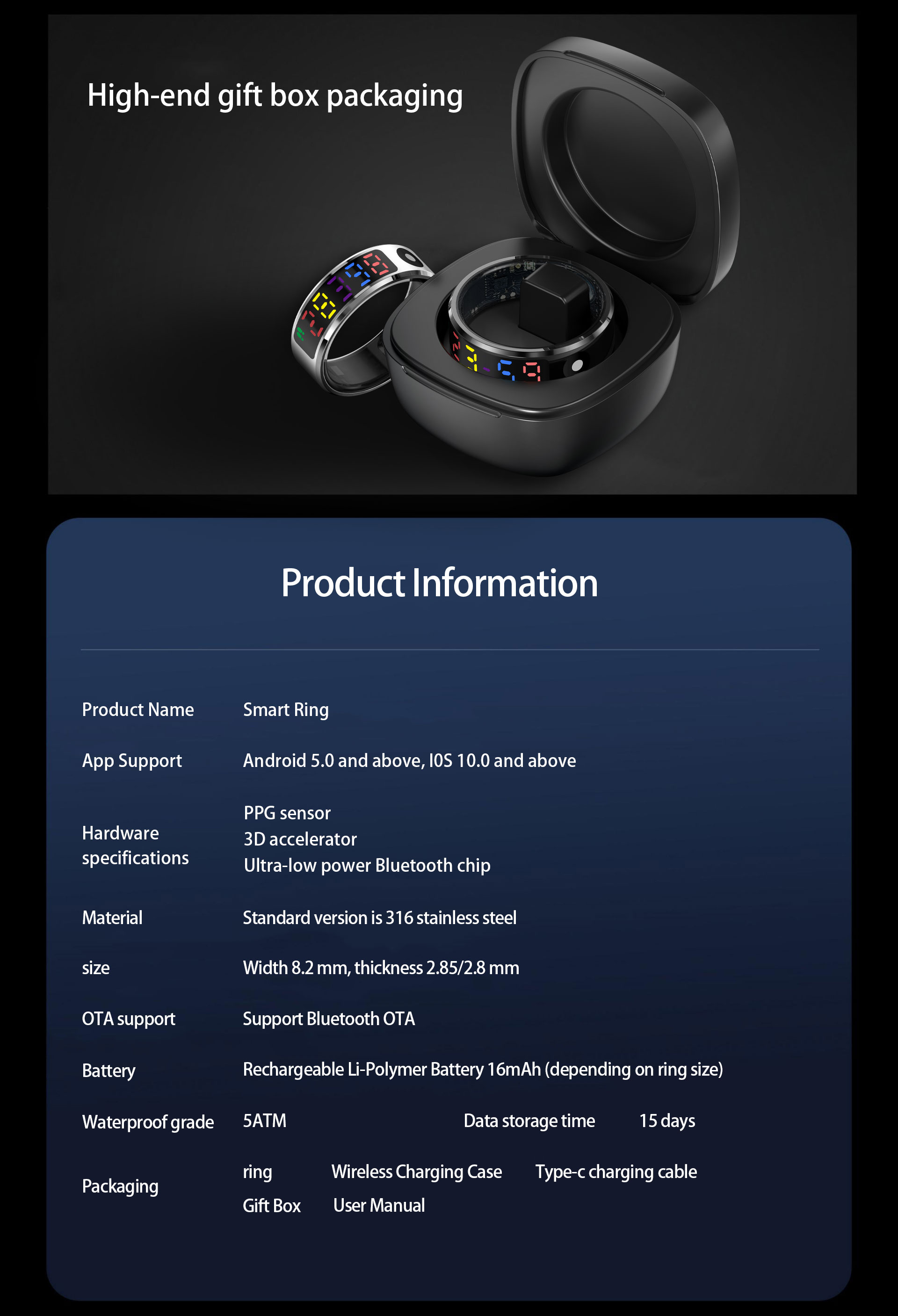 Smart Ring touch screen design